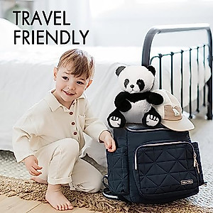 LotFancy Panda Stuffed Animal, 8'' Black Panda Plush Toy, Stuffed Panda Bear, Cute Plushies for Kids, Gift for Toddlers Birthday, Easter, Party Favors