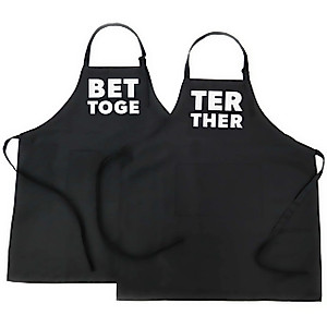 UP THE MOMENT Better Together Couples Apron, Matching Aprons for Couples, Couples Aprons Funny, Funny Aprons for Couples, Host Gift for Couples, Wedding Gifts for Couples Who Have Everything