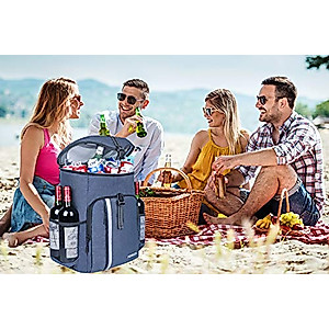 FORICH Cooler Backpack Insulated Backpack Cooler Bag Leak Proof Portable Soft Cooler Backpacks to Work Lunch Travel Beach Camping Hiking Picnic Fishing Beer Bottle for Men Women, 30 Cans (Z - Blue)