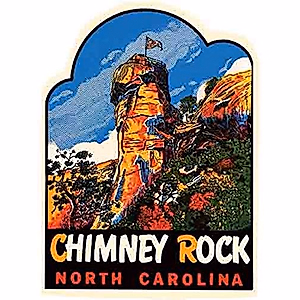 Chimney Rock North Carolina Vintage Travel Decal Sticker Souvenir