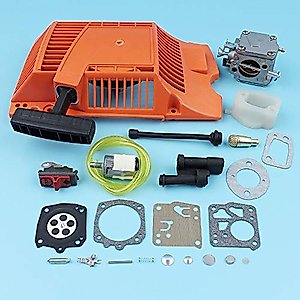 Laliva tools - Recoil Starter Carburetor Intake Manifold Kill Switch Carb Diaphragm Kit For Husqvarna 268 272 XP Chainsaw Oil Fuel Filter