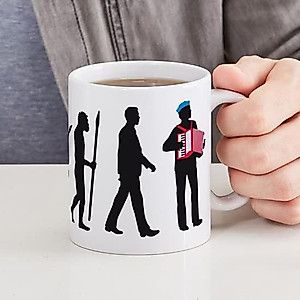 CafePress Evolution Of Man Accordion Player Mugs Ceramic Coffee Mug, Tea Cup 11 oz