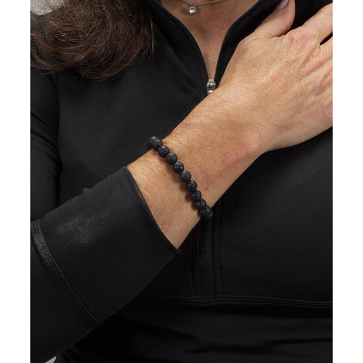 Cherry Tree Collection - Small, Medium, Large Sizes - Gemstone Beaded Bracelets For Women and Men - 8mm Round Beads (Lava - Medium)