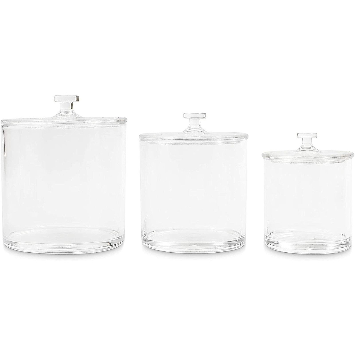 Juvale Acrylic Jars Set, Plastic Apothecary Containers with Lids (3 Pack)