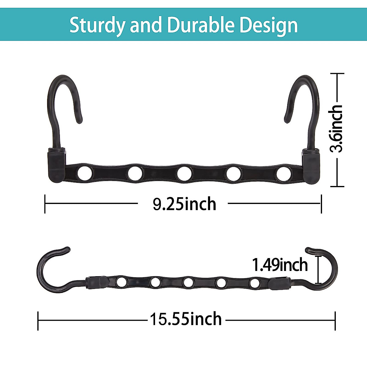 Closet Organizers and Storage 15 Pack Sturdy Space Saving Hangers for Clothes Dorm Room Essentials Smart Two Uses Hanging Closet Organization Hanger