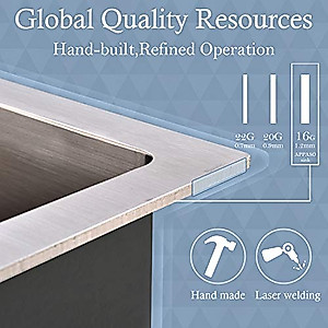 APPASO 32-Inch Single Bowl Kitchen Sink Undermount, 16-Gauge Stainless Steel 10-Inch Deep Commercial Handmade Large Drop-in Kitchen Sink, Undermount Kitchen SInk 32 inch, HS3219