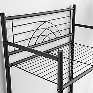 LEEDA 3-Tier Freestanding Multipurpose Storage Shelves Heavy Duty Metal Shelving Unit, Display Plants Flowers Bath Essentials, for Kitchen Bathroom Office, Black