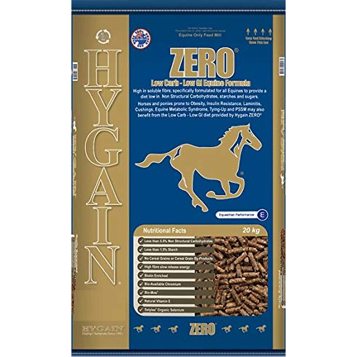 Hygain Zero - Ultra-Low Starch, Low Sugar, Low NSC, Cereal Grain Free, Fully Fortified Horse Feed