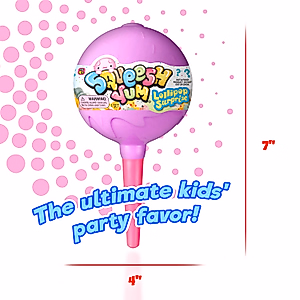 JA-RU Lollipop with 5 Surprise Squishy Toy Inside (1 Mystery Lollipop) Squish Yum Mochi Kids Mini Squishies Animals Stress Toys Easter Basket Stuffers Fidget Toys Party Favors. 3336-1