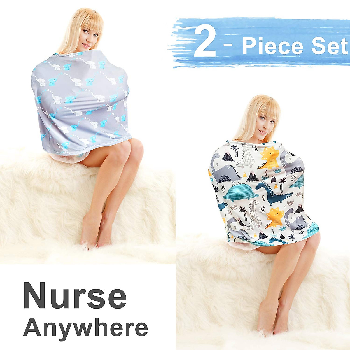 Car seat Covers for Baby Boys and Girls,2-Piece Set of Nursing Covers by Salustar