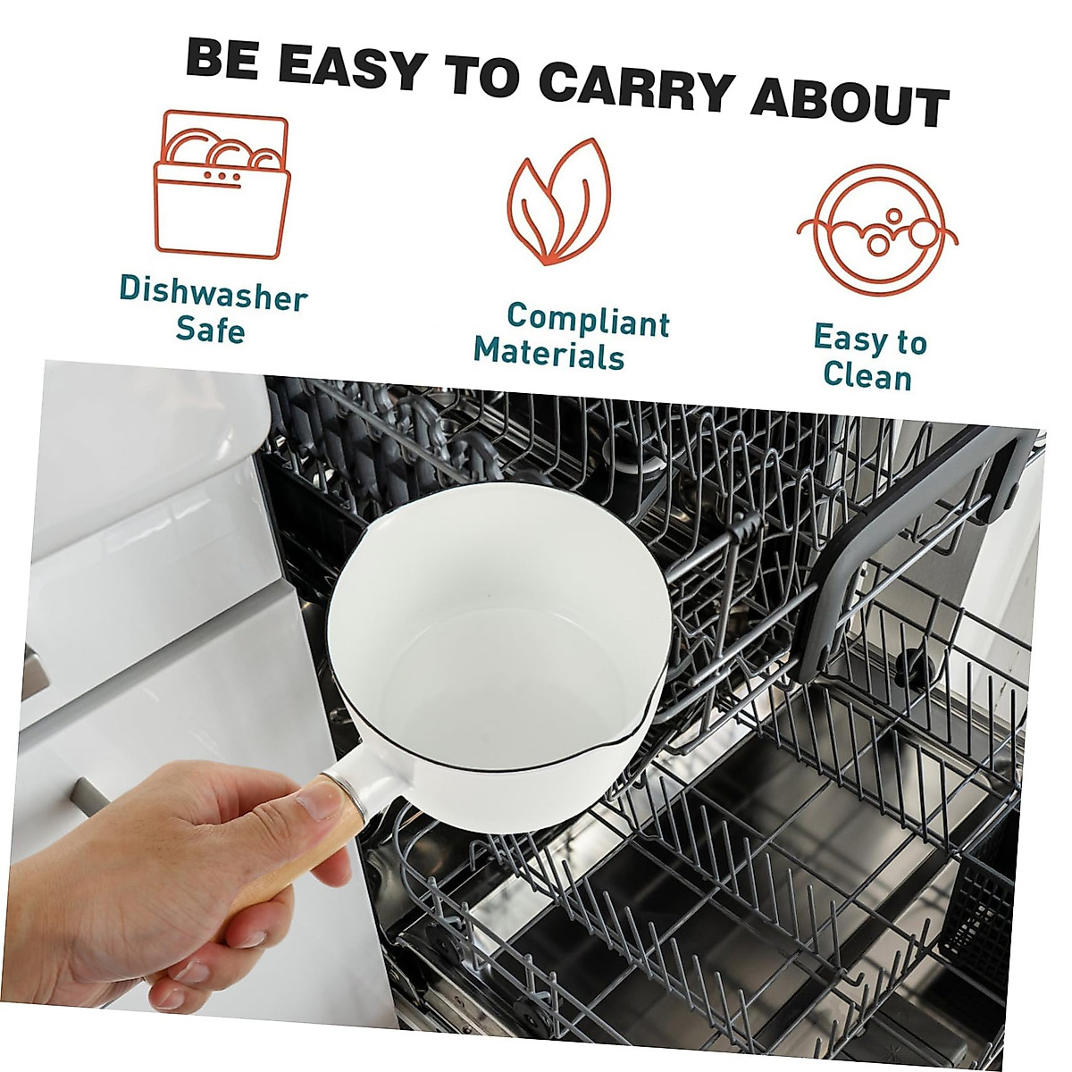 DOITOOL Sauce Pan Noodle Pot Baby Food Pan Kitchen Cookware Mini Soup Pot Enamel Saucepan Milk Heating Pot Cooking Utensils Infant Food Baking Pan Baby Food Cooking Pot