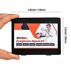 TEKPREM Magnetic Eyeglass Repair Tool Kit, Eye Glasses Repairing Screwdriver Set with Eyeglass Screws,Silicone Nose Pads,Tweezer,Small Screwdriver for Eyeglasses,Sunglasses and Nose Pads Replacement