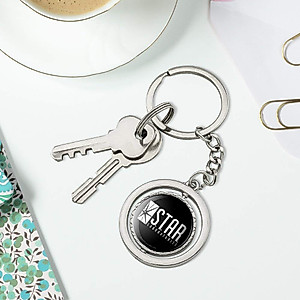 GRAPHICS & MORE The Flash TV Series STAR Labs Logo Keychain Spinning Round Chrome Plated Metal
