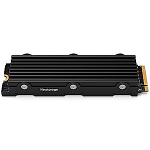 Nextorage Japan 1TB(1000GB) Internal SSD Work with New Playstation 5 Console and PC M.2 2280 Gen4 NVMe with Heatsink NEM-PA1TB/N SYM Maximum Transfer Rate Read: 7300MB/s, Write: 6000MB/s