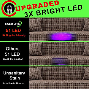 Escolite UV Flashlight Black Light 51 LED 395 nM Ultraviolet Blacklight Flashlite for Pet Urine Detection,Dry Stains,Bed Bug,Scorpion,Dog/Cat Urine Light Detector Matching with Pet Odor Eliminator