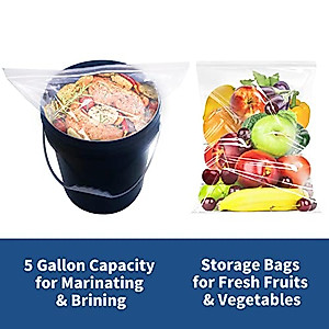 Xsourcer Zipper Storage Bags, Pack of 12, 5 Gallon Reclosable Food Storage Bag, Great Storage for Food, Clothing, Office Supplies & Travel Essential, 2 Mil Thick, Size 18"x 24"