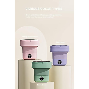 Small Portable Washing Machine, Mini Washer 9L High Capacity with 3 Modes Deep Cleaning for Underwear, Baby Clothes, or Small Items, Foldable Washing Machine for Apartments, Camping, Travel (Green)