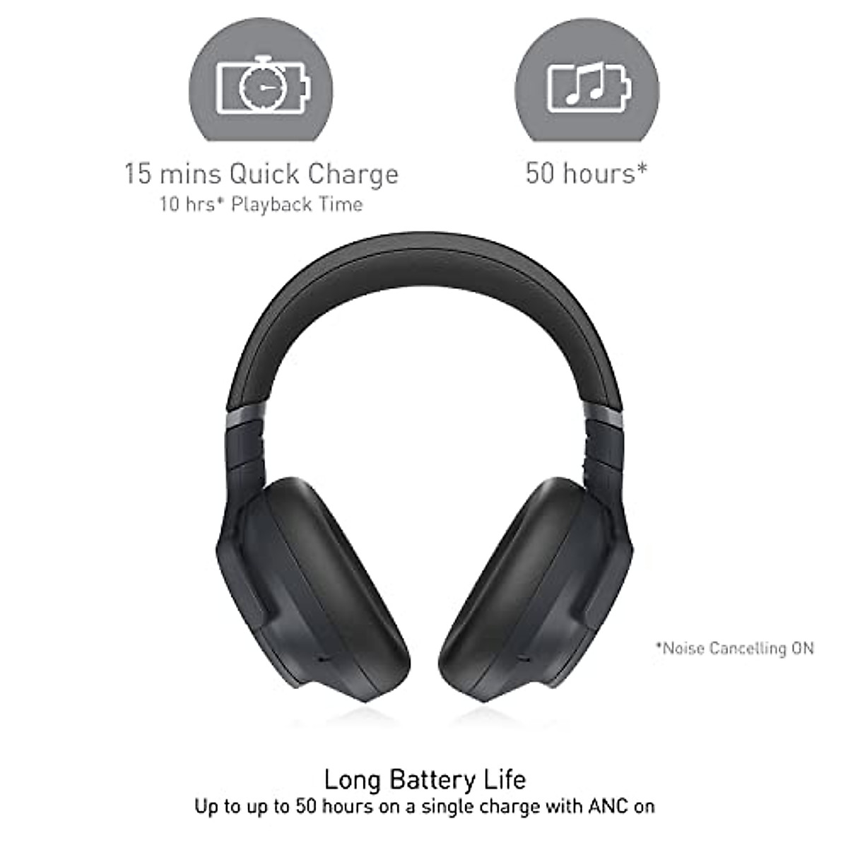 Technics Wireless Noise Cancelling Headphones, High-Fidelity Bluetooth Headphones with Multi-Point Connectivity, Impressive Call Quality, and Comfort Fit - EAH-A800-K Black