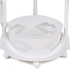 BounceyCart 4 Tiers Rotating Storage Shelves Rack, Removable Basket Shelf Organizer on Rolling Wheels for Fruit Vegetable Snack Household Storage Rack