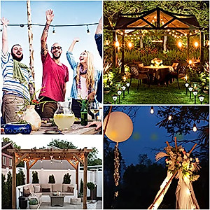 GLSbuld Outdoor String Lights, Patio String Lights with Bright 2W Shatterproof LED Bulbs for Patio, Backyard, Party, Porch, Bistro, Cafe Bar, Garden Outdoor (Plug, 48FT)