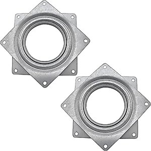 SDTC Tech 2 Packs 4 inch Lazy Susan Turntable Bearings Square Rotating Plate Swivel 360 Degree for Trays, Kitchen Storage Racks, Craft Projects, Kitchen Cabinet, Makeup Holder