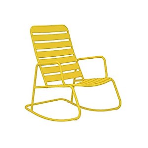 Novogratz 88065YLW1E Poolside Roberta Outdoor Rocking Chair, Yellow