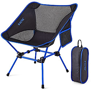 G4Free Camping Chairs, Ultralight Compact Backpacking Folding Chairs Lawn Chairs Heavy Duty 330lbs with Side Pockets Packable for Outdoor Camp Travel Beach Picnic Travel Hiking Navy Blue