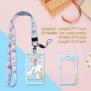 Lobsgous Cinnamoroll School Supplies Set, Cute Cinnamoroll Stationary Set, Kawaii School Supplies - Includes Pencil Case Ballpoint Pen Eraser Ruler ID Badge Holder Stickers Key Chain for Girls Teens