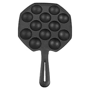 Hemoton Pans Grill Pan 19 Holes Baking Tray Cast Iron Nonstick Cooking Plate Pancakes Plate Octopus Balls Baking Maker for Quail Egg Octopus Black Nonstick Frying Pan Nonstick Frying Pan