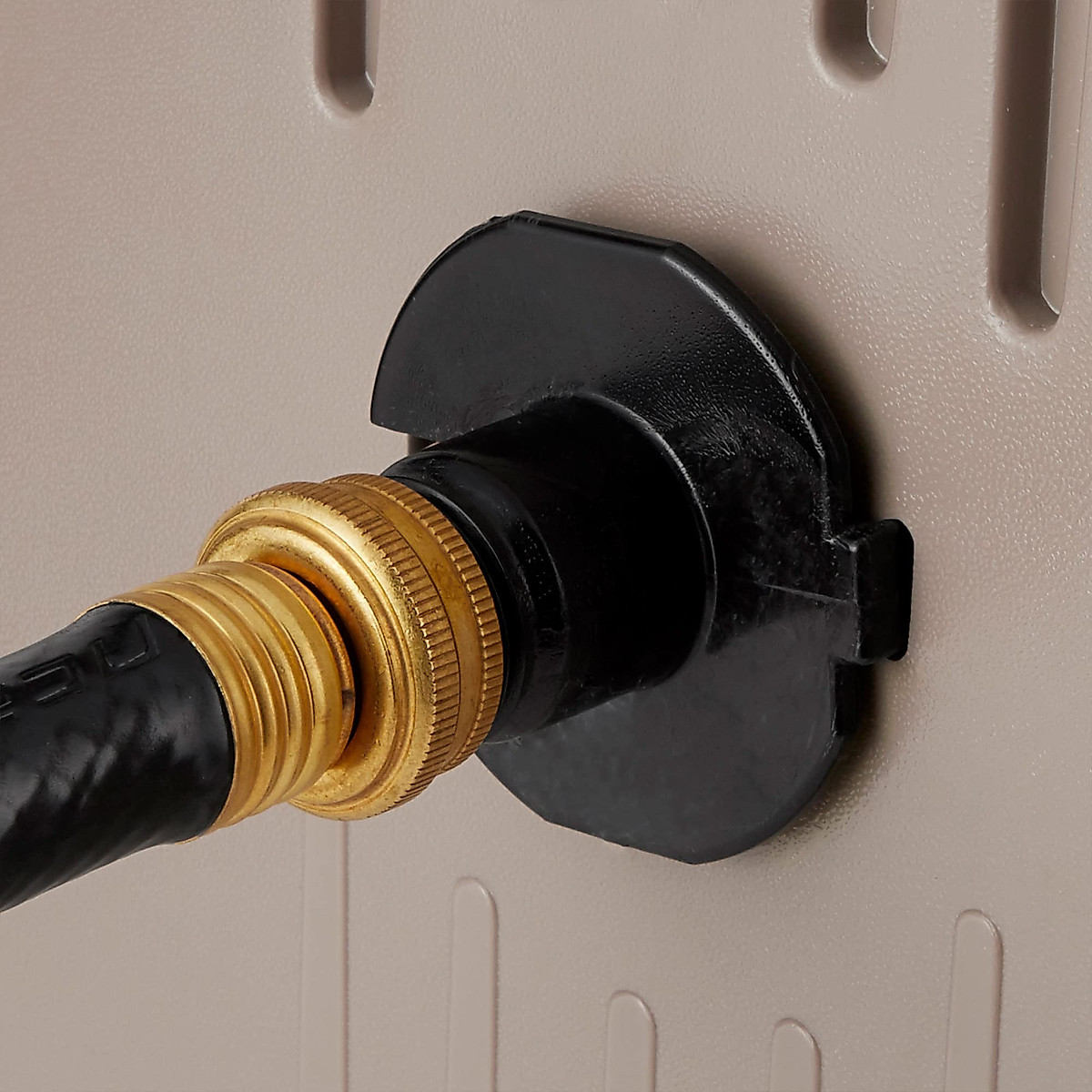 Suncast 100 ft. Tote or Wall Mount Resin Garden Hose Reel with Lid, Taupe