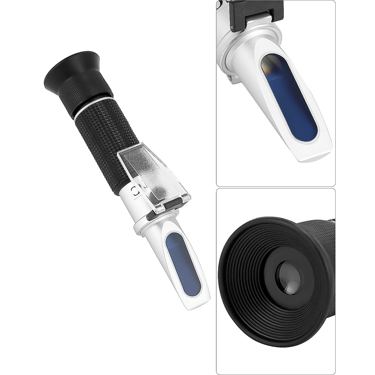 QWORK Beekeeper Refractometer with Automatic Temperature Compensation, Brix 0-32%, Hand Refractometer for Fruit Juice Beer Jam