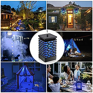 EUBSWA Solar Lantern, Solar Flame Lights Outdoor, Permanent On All Night, 2 Pack Waterproof Solar Lantern Outdoor Hanging Lanterns for Patio Garden Deck Yard and Party Decorative New