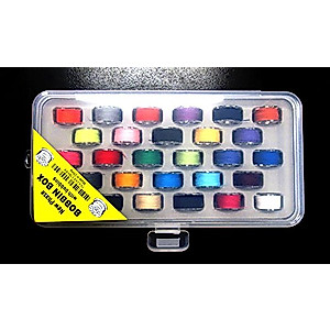 Tidy Craft – Bobbin Box Organizers Set of Two - Case with Snap Tight Lid for Your Sewing and Quilting Needs - Includes 28 Threaded Bobbins in 1 Box and Empty Box Holds 28