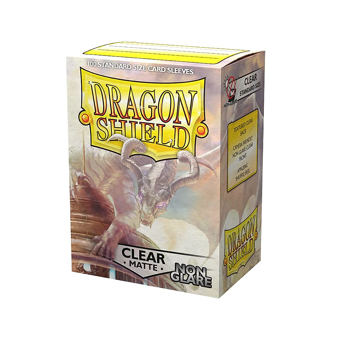 Dragon Shield Standard Size Sleeves – Matte Clear Non-Glare 100CT - Card Sleeves are Smooth & Tough - Compatible with Pokemon, Yugioh, & Magic The Gathering Card Sleeves – MTG, TCG, OCG, (ART11801)