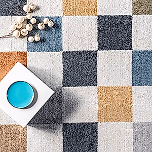 nuLOOM Naya Checkered Machine Washable Area Rug, 4x6, Beige