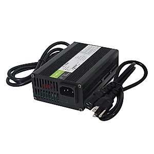 24V Battery Charger Automatic Smart Charger 5A trickle Charger and I/O Switch 3 pin XLR Connector Suitable for Charging AGM Gel Lead-Acid Batteries fo
