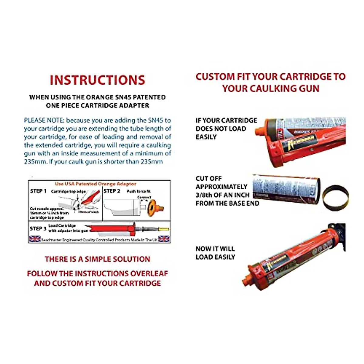 SUPER NOZZLE 45 Adjustable Caulk Gun Nozzle Extender (Pro Kit)