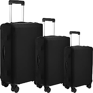 Kajaia 3 Pcs Luggage Cover Suitcase Protector Travel Suitcase Cover Anti Scratch Luggage Protector Washable Fits 18-28 Inch Luggage (Black)