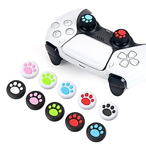 2PCS Cute Cat Paw Claw Analog Thumb Stick Grips Joystick Cover Cap for PS5 PS4 Pro PS3 Controller Thumbstick Cap for Xbox 360 Xbox One Slim X Elite Switch Pro Controller (Pack 9)