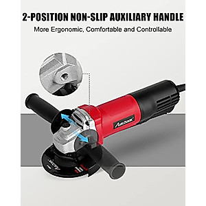 AVID POWER Angle Grinder with Paddle Switch, 8 Amp Metal Grinder with 4-1/2 Inch Grinding Wheel 12000 RPM Electric Angle Grinder Tool with Adjustable Side Handle