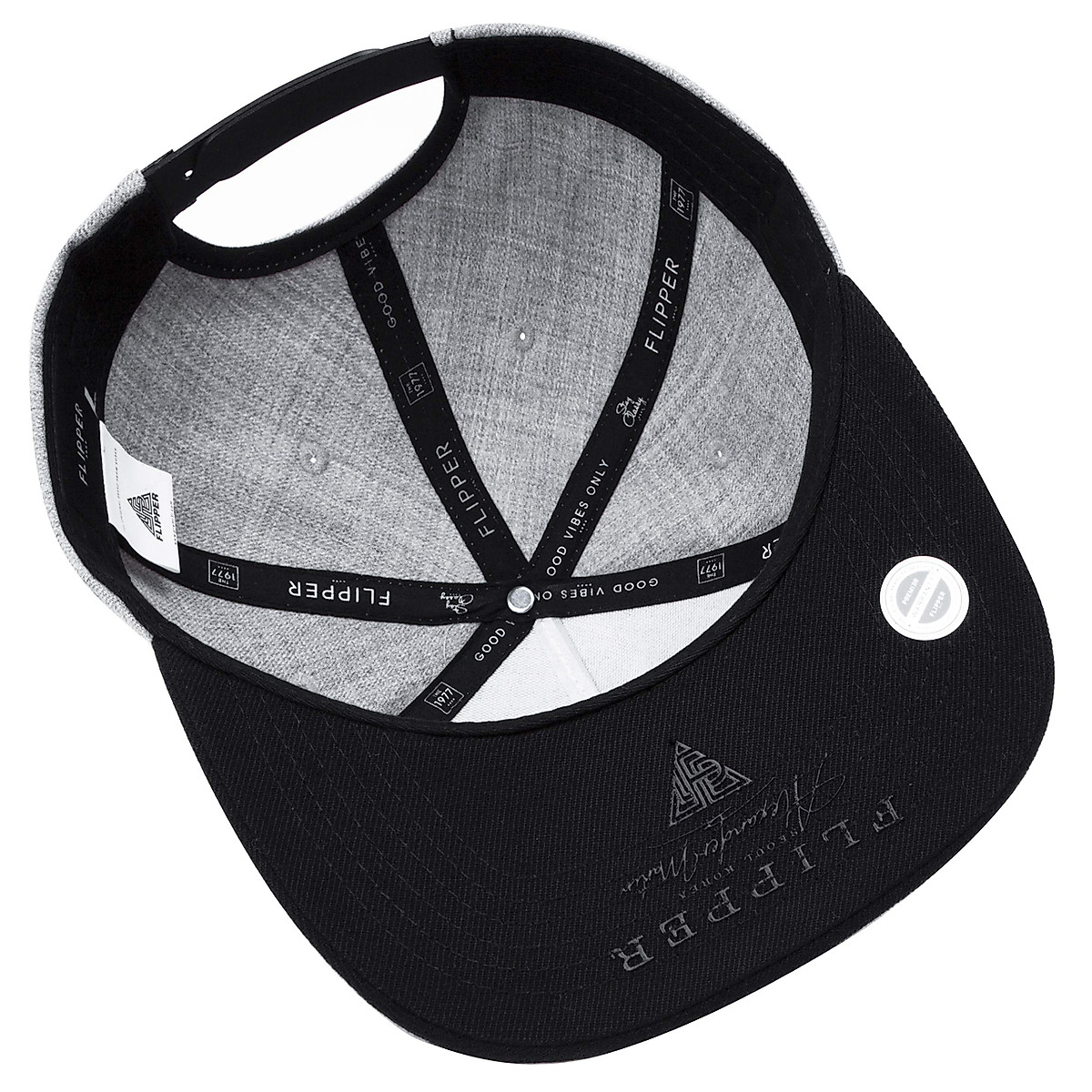 Flipper USA American Flag Flat Brim Bill Baseball Cap Classic Snapback Hat for Men Women Version.2 with 3 Sizes (Gray/Black, Large (22 3/8" ~ 23 1/8"))