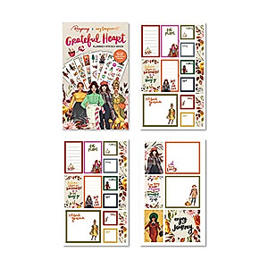 The Rongrong Grateful Heart Sticker Book for Planners, Calendars, Journals and Projects – Premium Quality Hand Drawn Perfect for Fall and Holiday Planning – Scrapbook Accessories – 24 Sheets