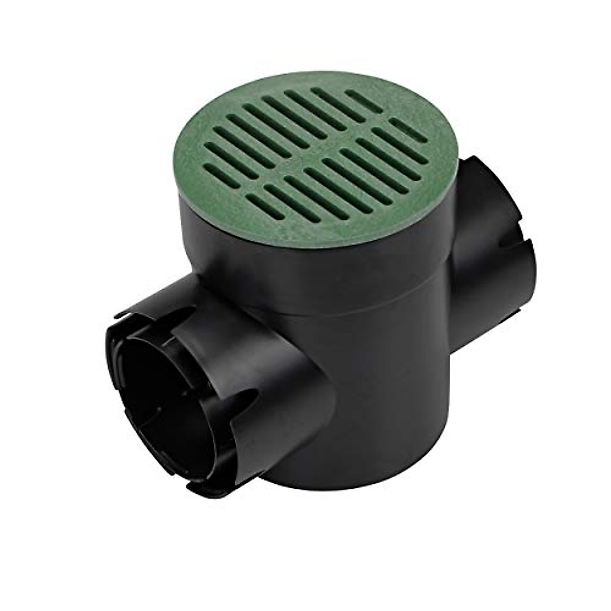 NDS Round Catch Drain 201 Spee-D Basin Double Locking Outlets, 3 4-Inch, 6 in, Black