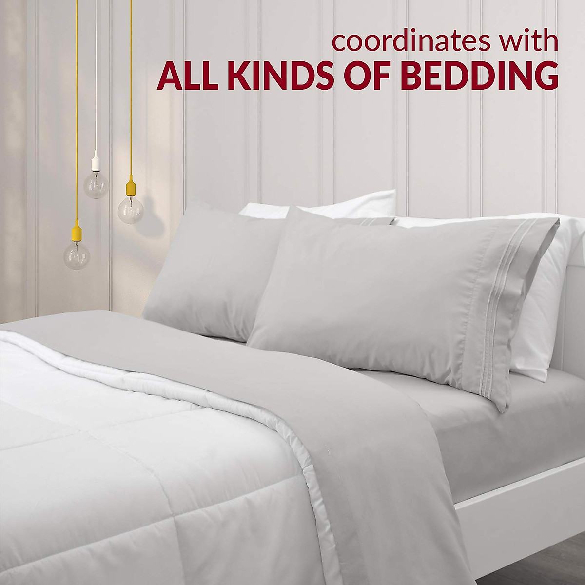 Mellanni Pillow Cases - Luxury, Extra Soft, Cooling Pillow Covers - 2 PC Iconic Collection Pillowcases - Envelope Closure (King 20" x 40", Gold)