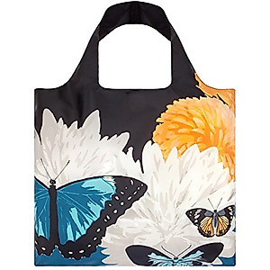 LOQI Botany Collection Pouch Reusable Bags, Multicolored, Set of 4, 19.7" x 16.5"
