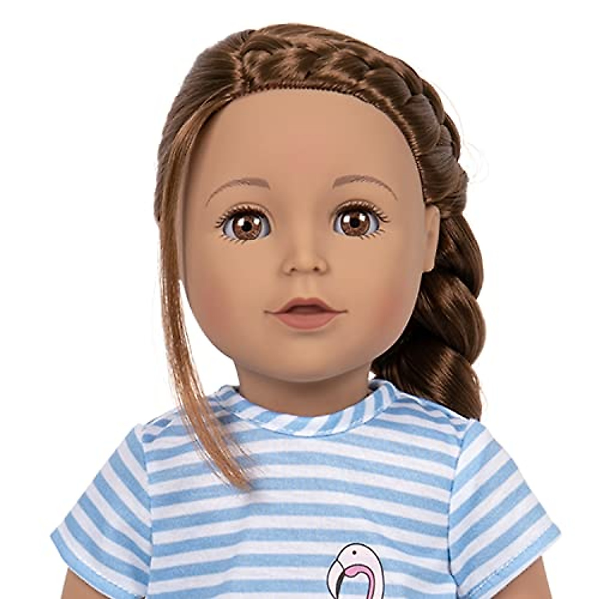 ADORA Amazon Exclusive Amazing Girls Collection, 18” Realistic Doll with Changeable Outfit and Movable Soft Body, Birthday Gift for Kids and Toddlers Ages 6+ - Ava with Summer Flamingo Outfit