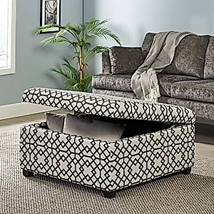 Christopher Knight Home Tempe Fabric Storage Ottoman, Grey Geometric Patterned