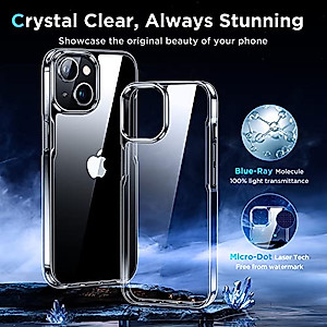 Simtect for iPhone 14 Case/iPhone 13 Case, Ultra Clear [Not Yellowing] [Military Drop Protection] Slim Fit Yet Protective Shockproof Phone Case 6.1 Inch- Crystal Clear