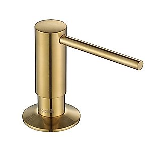 AguaStella ASF026BG Built in Soap Dispenser Brushed Gold for Kitchen Sink with Soap Bottle Countertop Pump