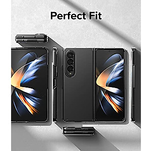 Ringke Slim [Anti-Yellowing Material] Compatible with Samsung Galaxy Z Fold 4 5G Case (2022) for Minimalist Yet Sturdy, Solid Sleek Transparent Cover with Non-Slip Pad for Galaxy Z Fold4 - Clear